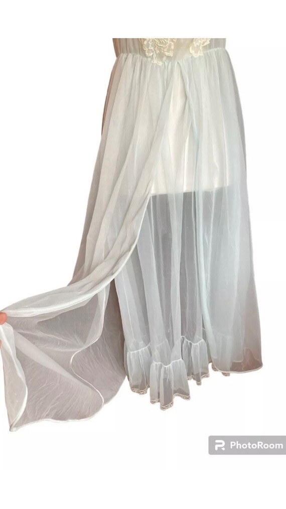 1950s sheer blue nightgown, Trillium intimate chemise… - Gem