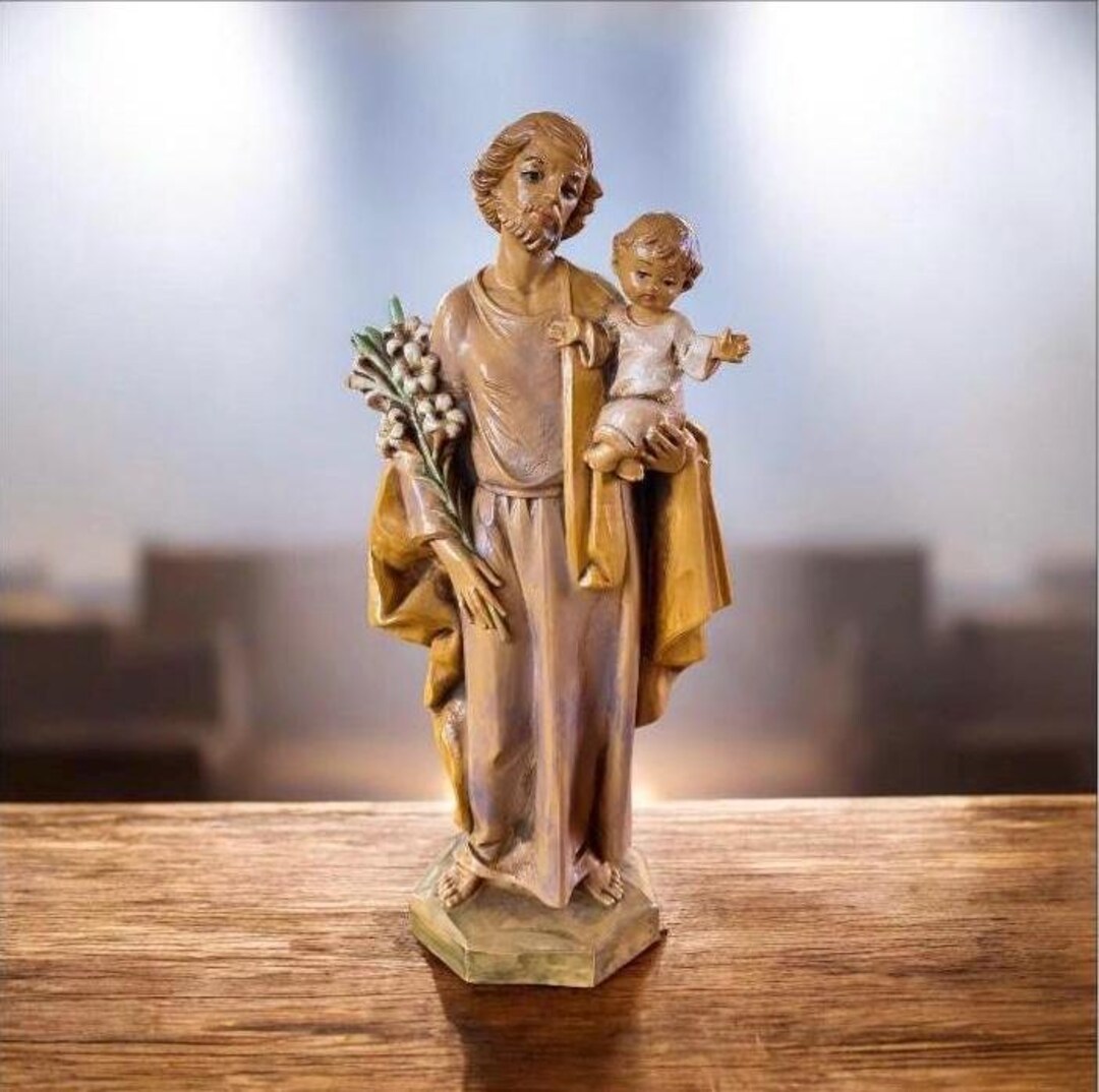 Fontanini St Joseph & Baby Jesus Figurine: 1985 Depose Italy Nativity ...