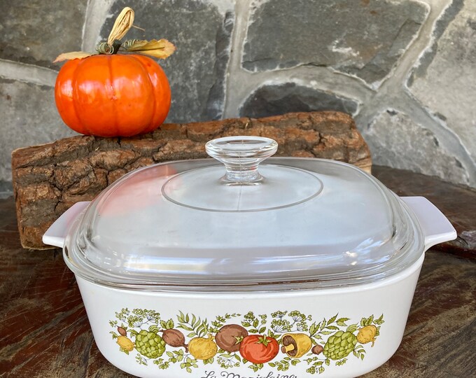 Corning Ware La Marjolaine, A-2-B 2 Liter W/ Pyrex Lid, A9C Spice of Life, Vintage Kitchen ...