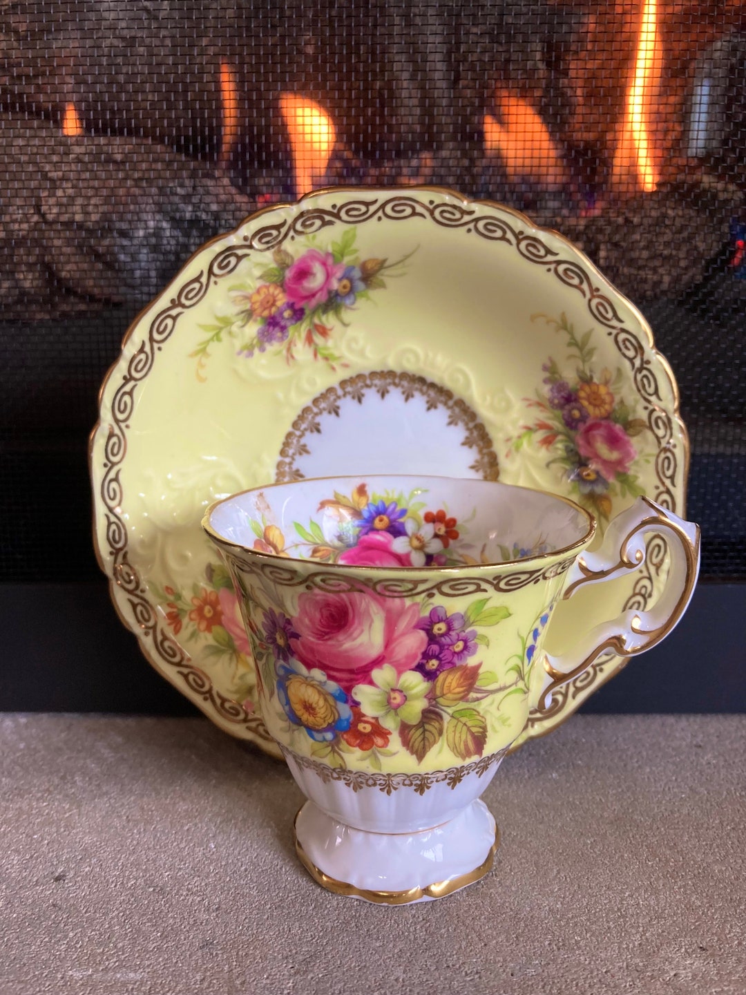 EB Foley Vintage Teacup, Hand-painted Tea Cup, Spring Tea Cup Saucer ...