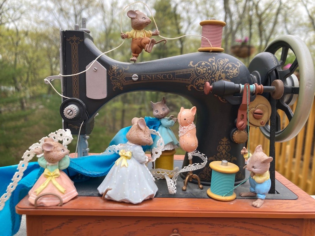 Enesco Animated Music Box, Sew Petite Sewing Machine, Animated Music ...