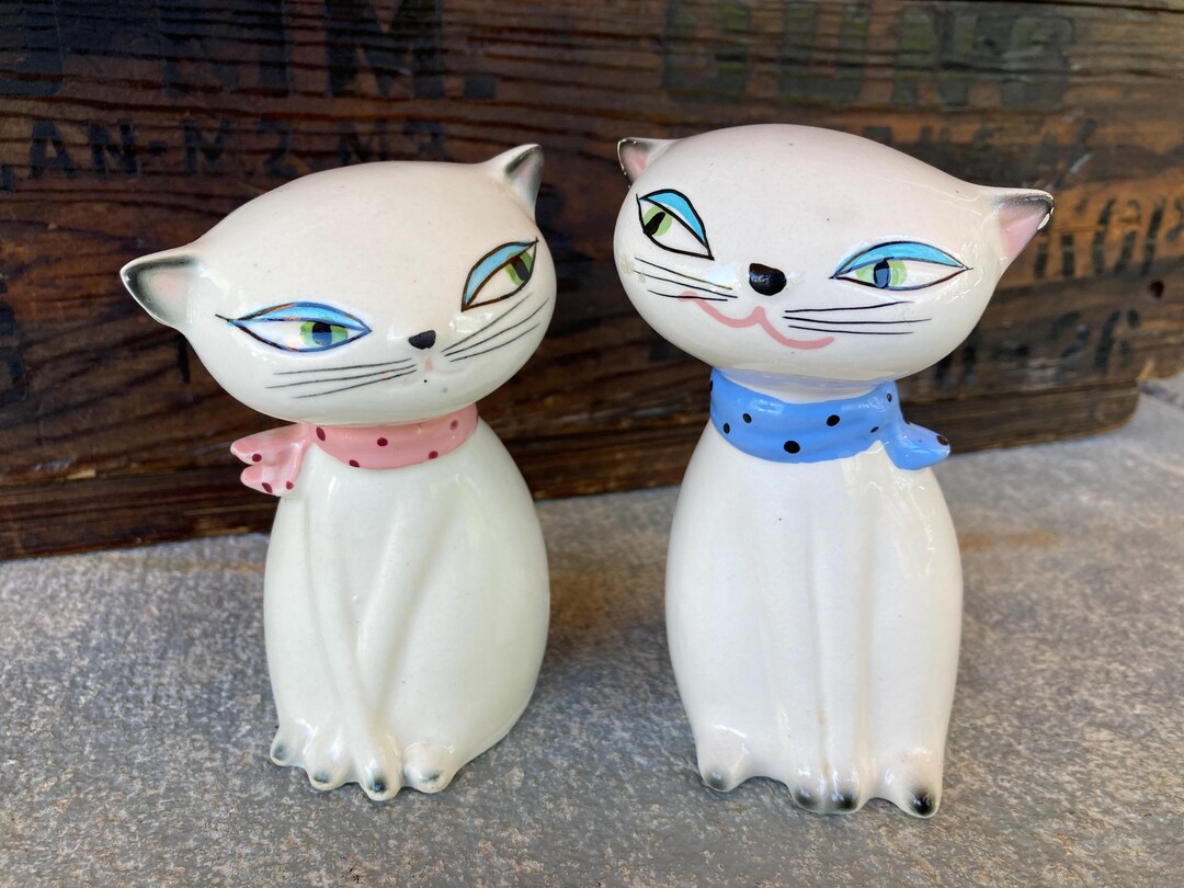 1950s White Cat Shakers, Holt Howard Cat Shakers, Farmhouse Dining ...