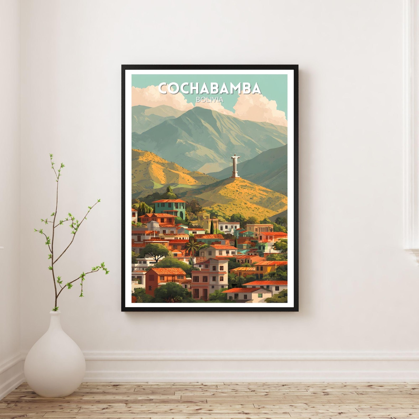 Cochabamba Bolivia Vintage Travel Print, Retro Wall Art Poster, Retro ...