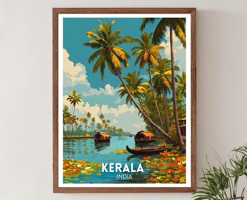 Kerala Travel Print – India Poster, Asia Travel Wall Art, Kerala City ...