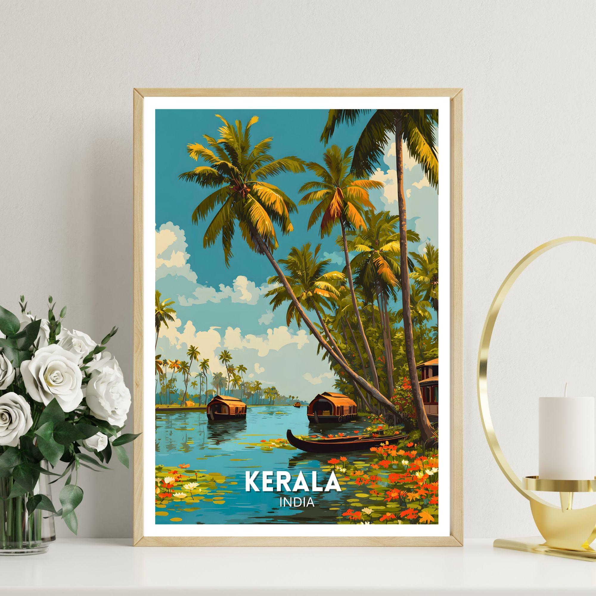 Kerala Travel Print – India Poster, Asia Travel Wall Art, Kerala City ...