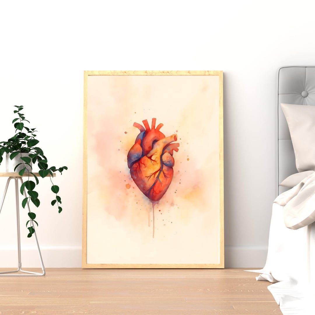 Human Heart Wall Art, Anatomy Print, Digital Download, Abstract Medical ...