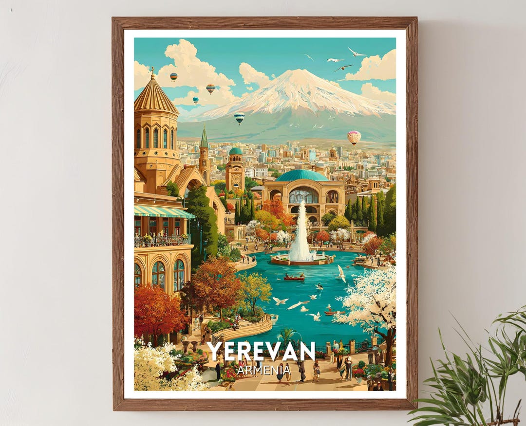Yerevan Travel Poster Print – Armenia Wall Art, Yerevan City Poster ...