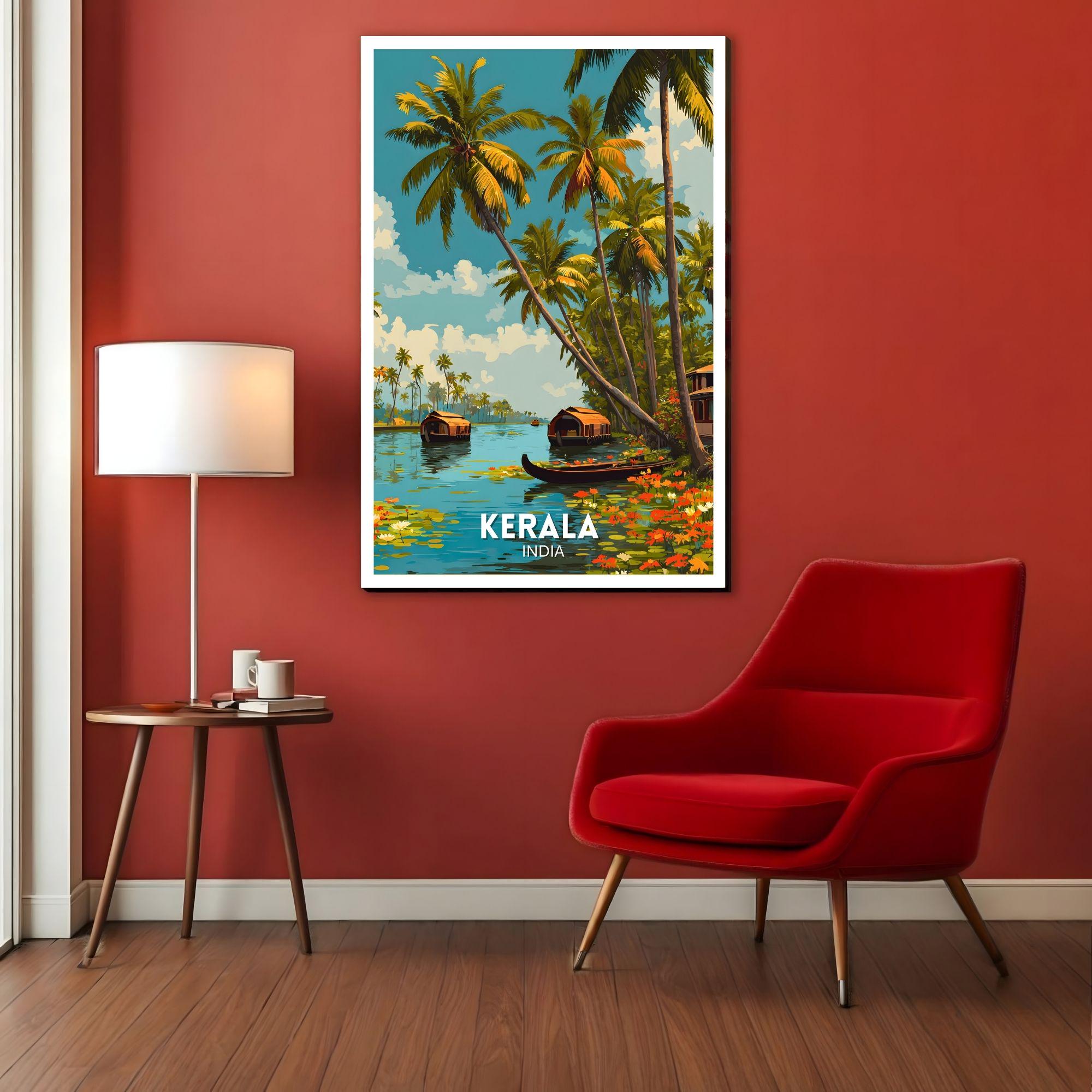 Kerala Travel Print – India Poster, Asia Travel Wall Art, Kerala City ...