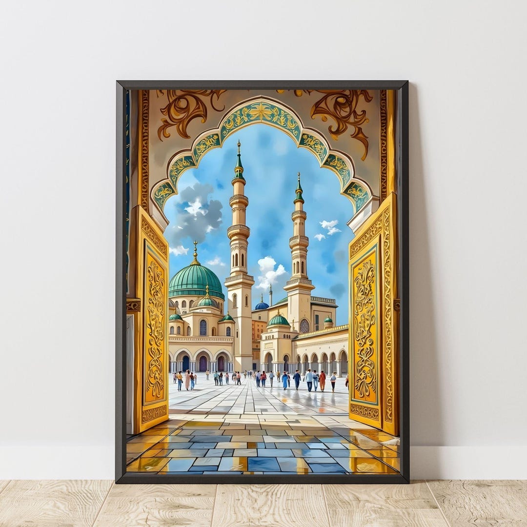 Al Masjid Nabawi Wall Art, Madinah Mosque Digital Download, Islamic ...