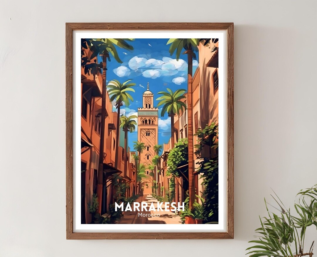Marrakesh Travel Print – Morocco Poster, Travel Wall Art, Vintage Morocco Print, Marrakesh ...