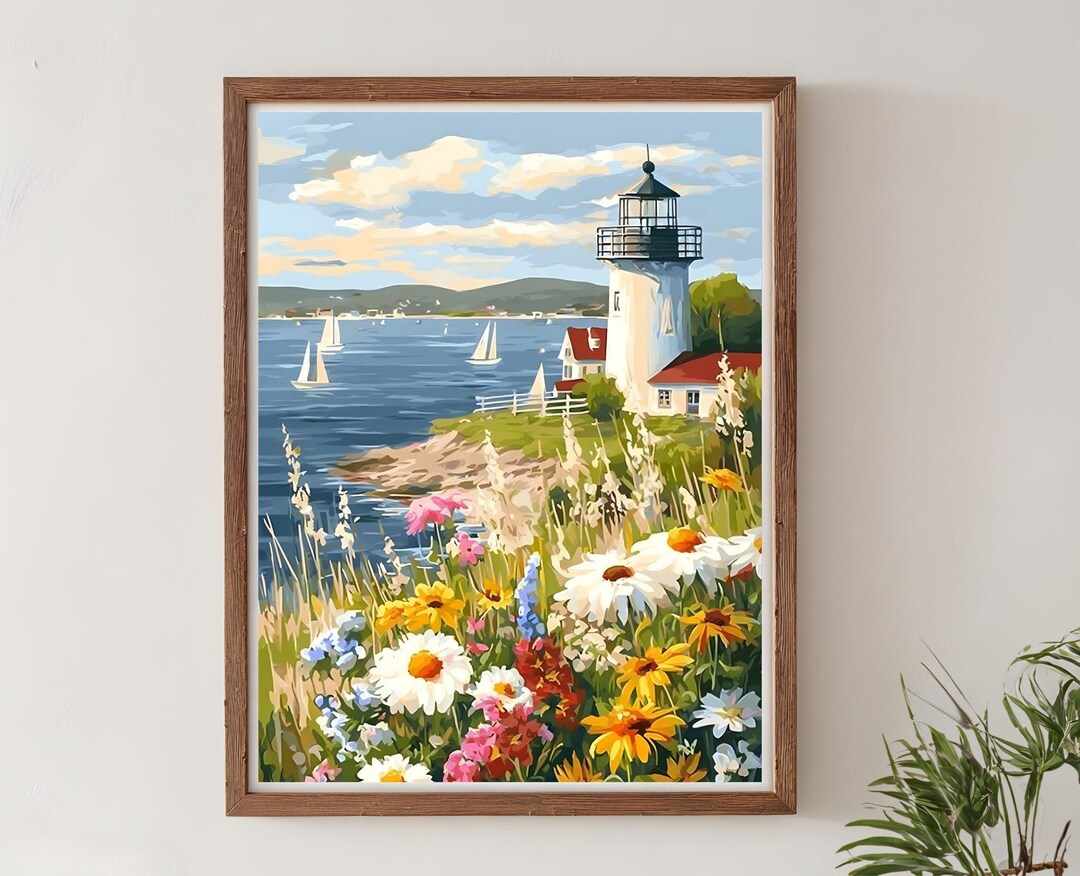 Edgartown Lighthouse Poster, Martha’s Vineyard Wall Art, Coastal ...