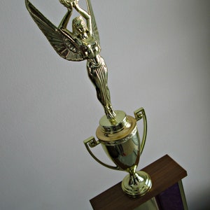 Vintage Trophy | Large GORGEOUS 70s Lapidary Trophy | HUGE 1973 Emblem ...