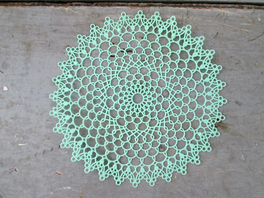 Vintage Plastic Doily Stencil, 1 Flexible Reusable GREEN ~6” Lace ...