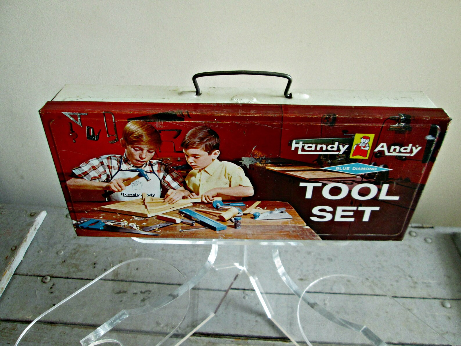 Vintage Kid's Metal Tool Box HANDY ANDY Tool Set Metal - Etsy