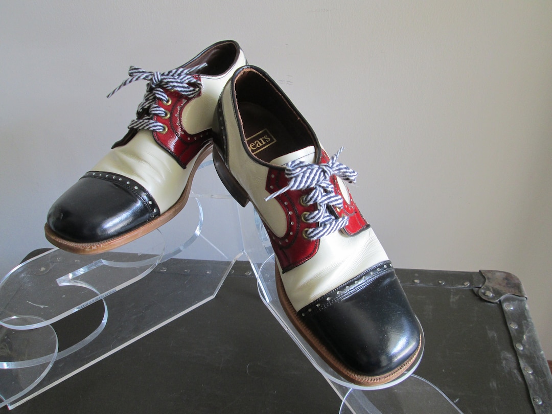 Vintage Sears Derby Cap Toe Brogues, Men's Size 8 D, Oxblood Red, Navy ...