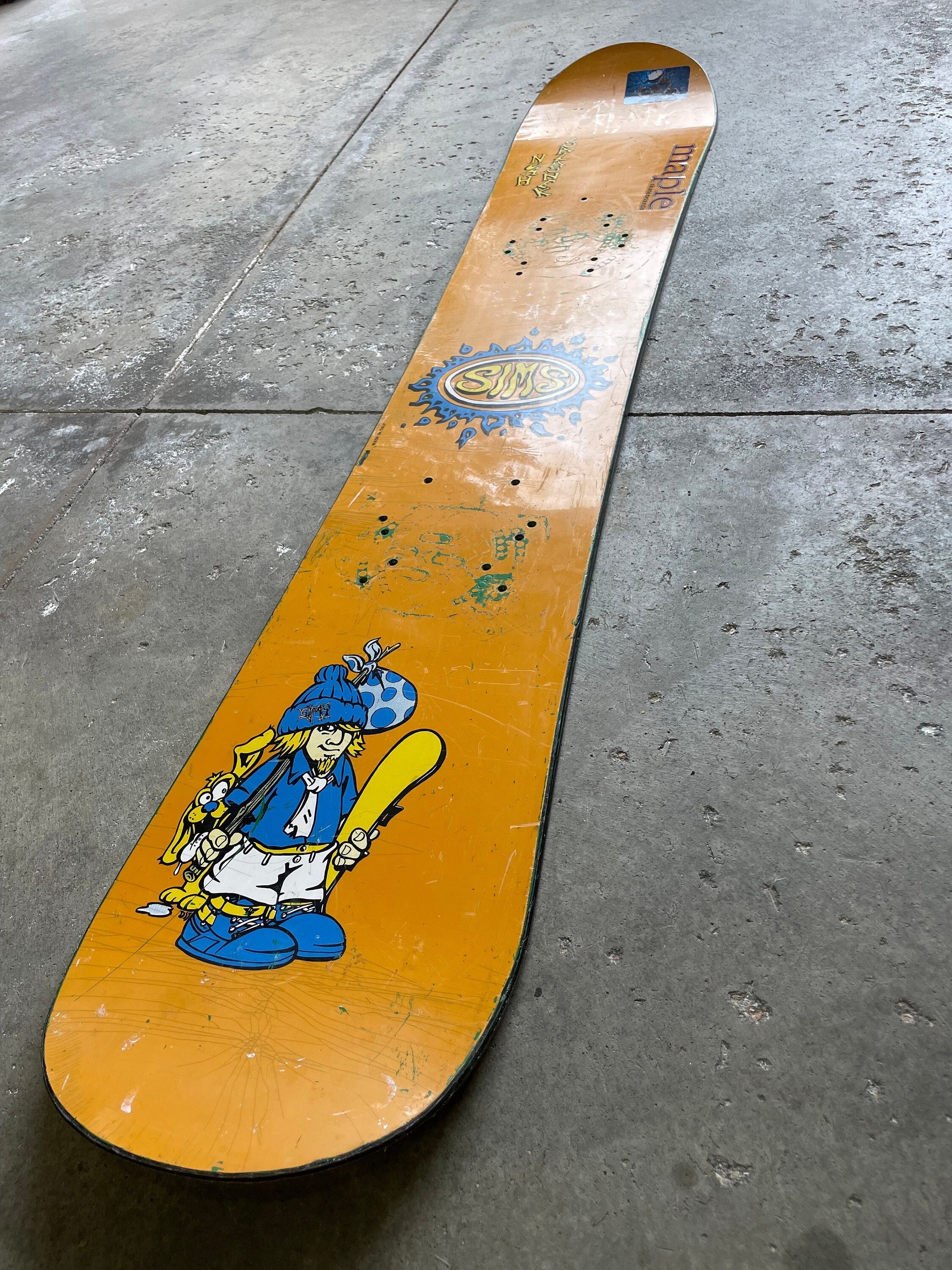 Vintage SIMS Noah Salasnek Snowboard 1990s With Skateboard Vintage SIMS Noah Salasnek Snowboard 1990s With Skateboard
