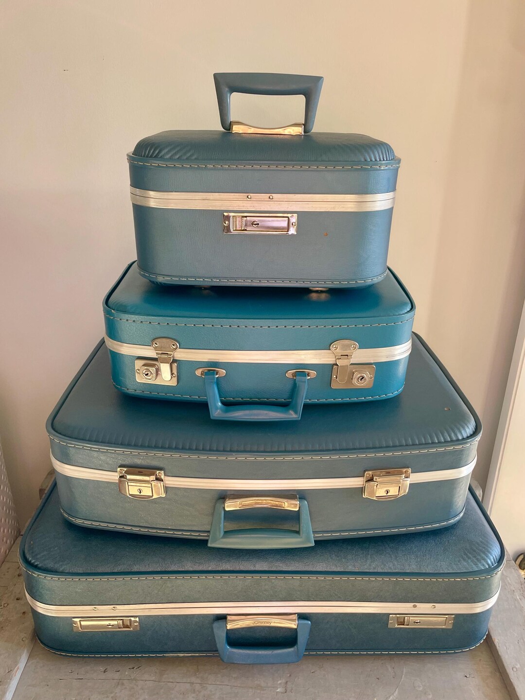 Vintage Luggage Collection, FABULOUS Mid Century Lot of 4 Mismatched ...