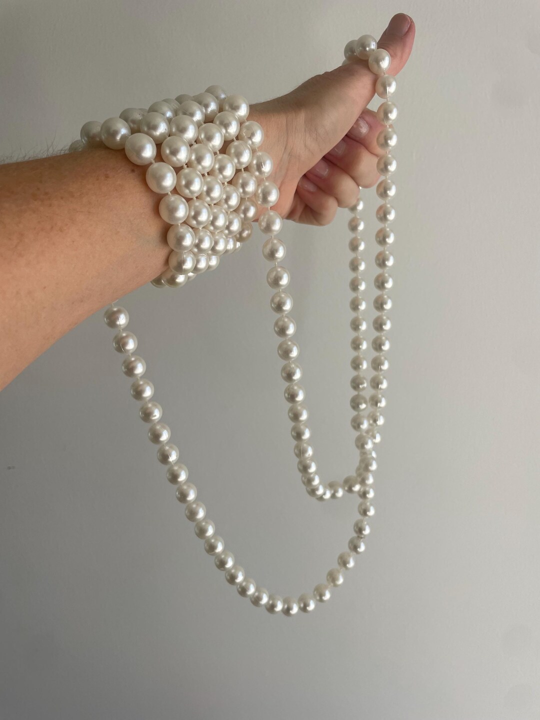 Vintage LONG Faux Pearls, PERFECT Roper Romp Necklace, Mrs. Roper ...