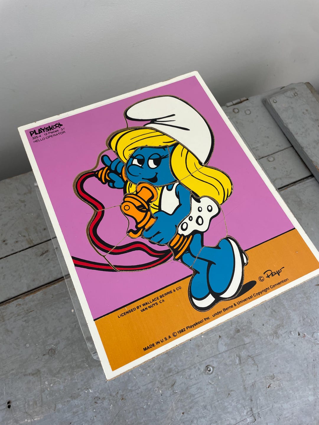 Vintage Smurf Wooden Puzzle by Playskool, “hello Operator,” Smurfette ...