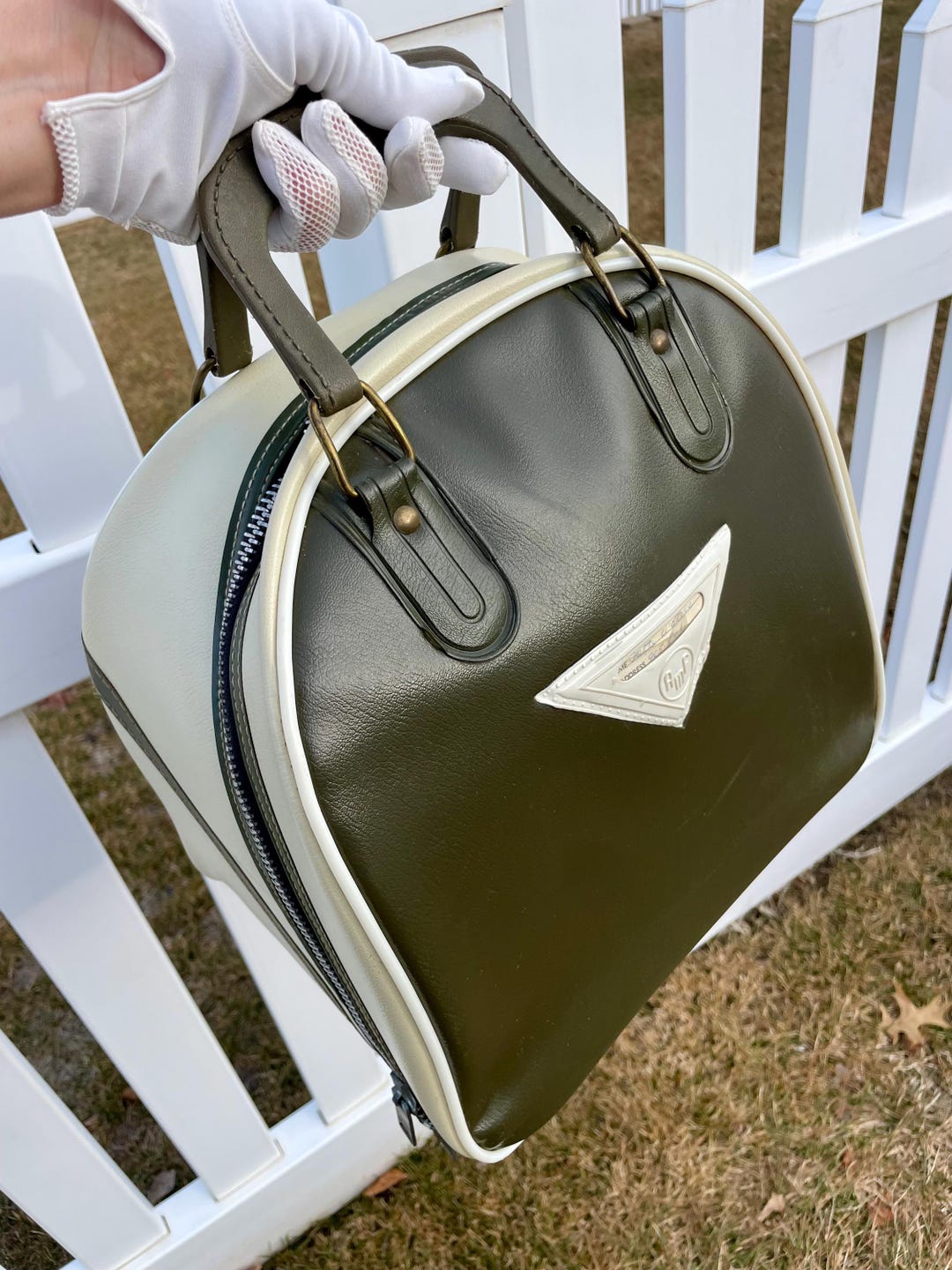 Vintage Bowling Bag, AMF Magic Triangle Bowling Bag, Two-tone Dark ...