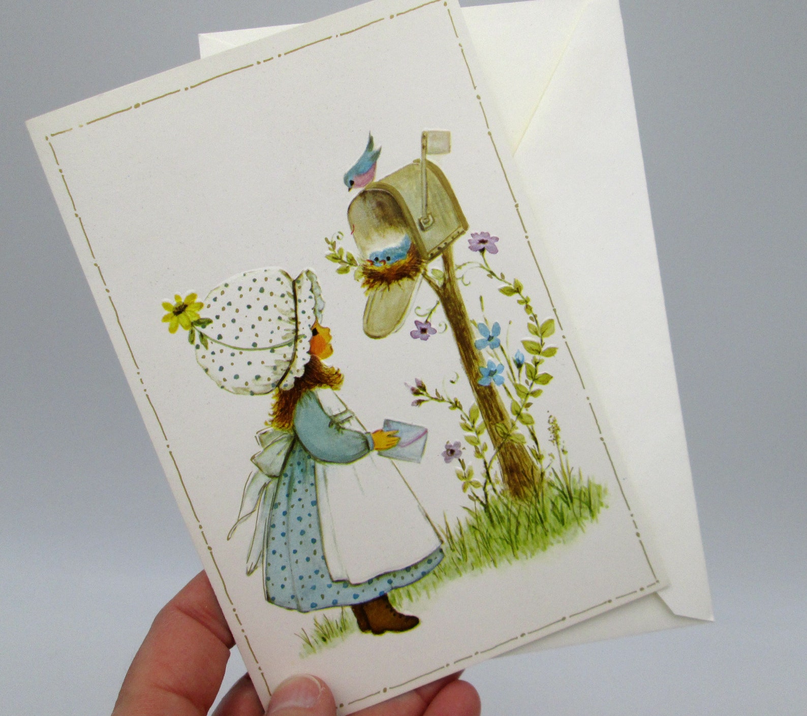 Vintage Holly Hobbie Style Greeting Card Unused With Envelope - Etsy