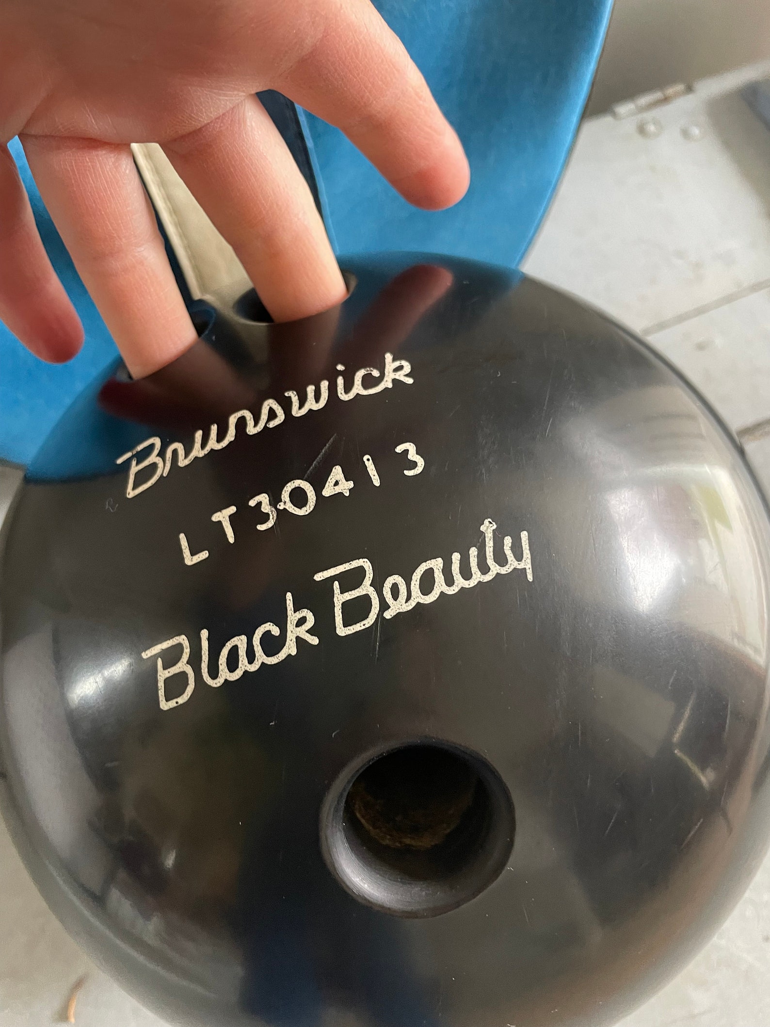 Vintage Brunswick Bowling Ball, Black Beauty Bowling Ball, BEAUTIFUL ...