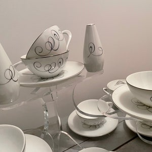 Mid Century Atomic Dinnerware, Style House Fine China Rhythm, Black ...