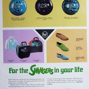 Vintage Magic Line Bowling Ball, AMF Amflite Bowling Ball, Mid Century ...