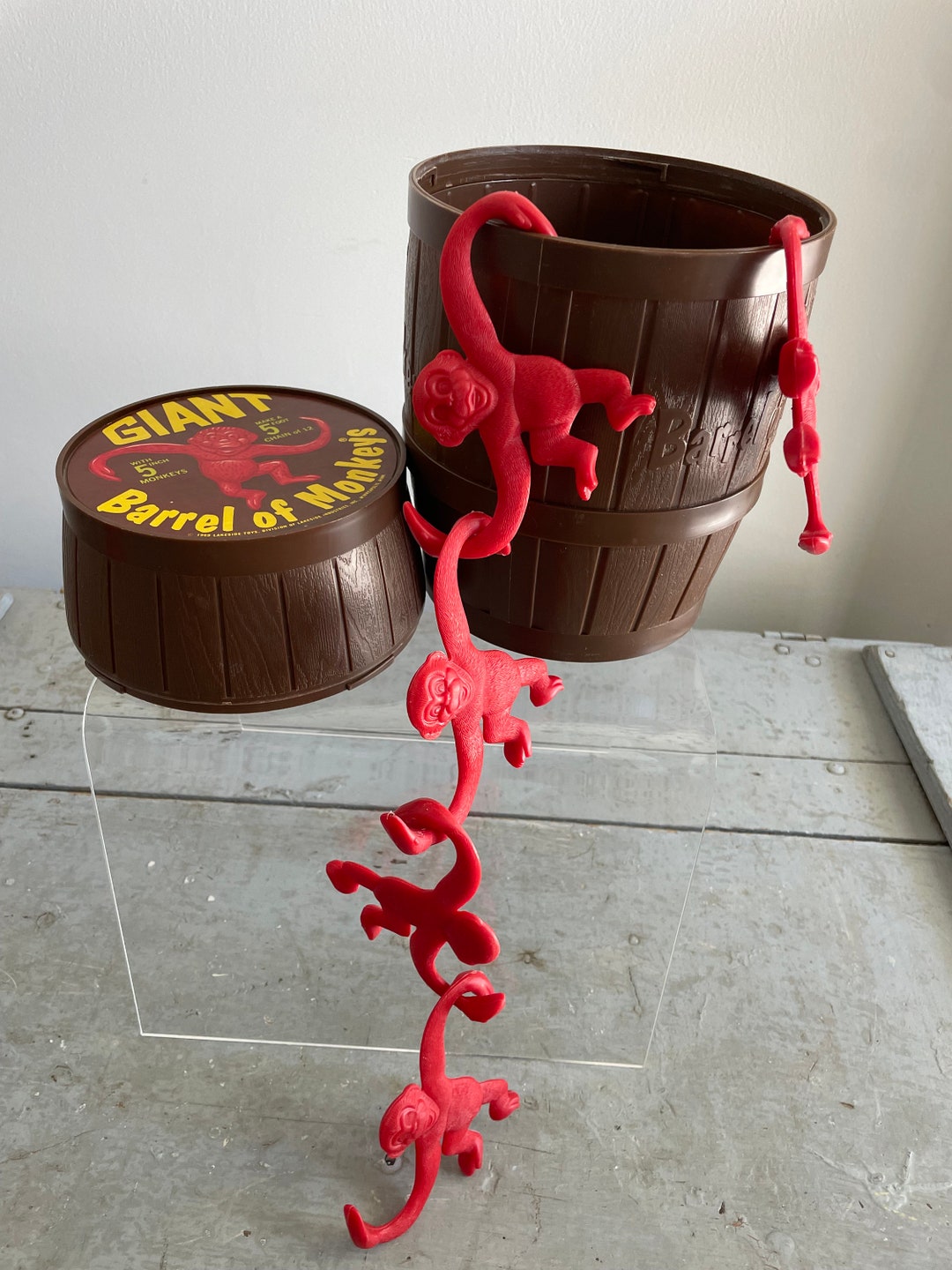 Vintage GIANT Barrel of Monkeys 1960s Lakeside Toys No. 8303, NEAR MINT ...