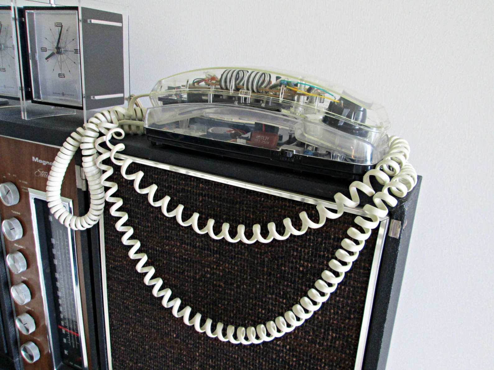 Vintage Clear Telephone | Lenoxx Sound Transparent Tech Phone ...
