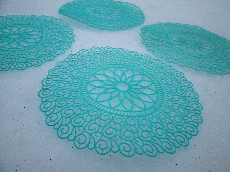 Vintage Plastic Doily Stencil AQUA BLUE Selfix 8.5 Flexible - Etsy