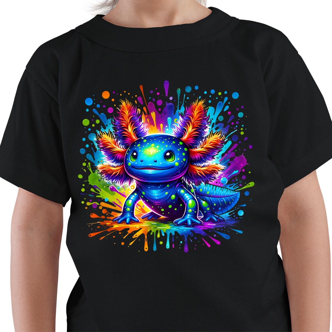 Watercolor Axolotl Clipart PNG: Rainbow Splash Sublimation Designs ...