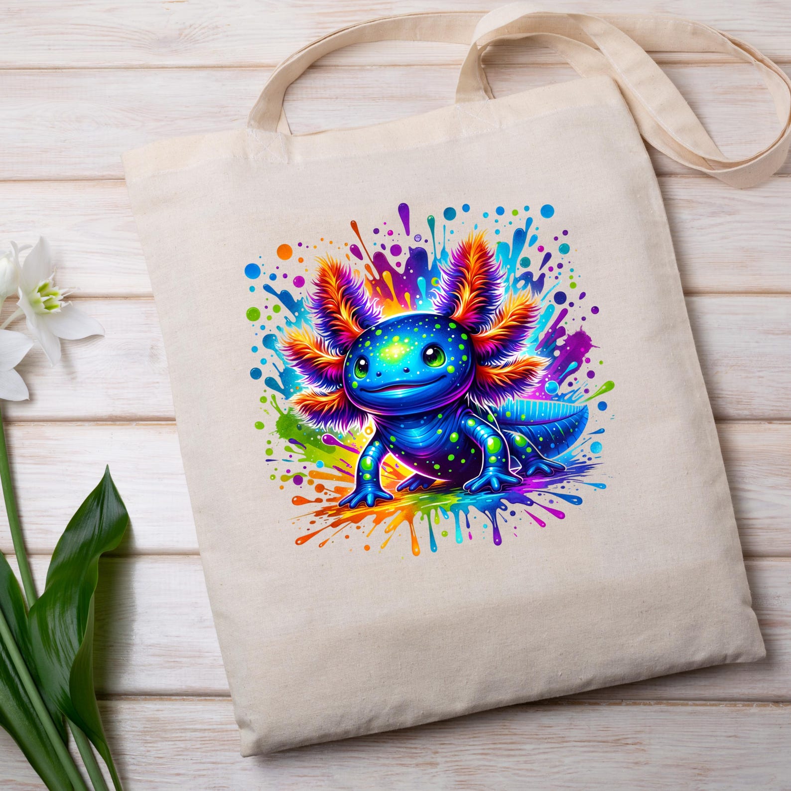 Watercolor Axolotl Clipart PNG: Rainbow Splash Sublimation Designs ...