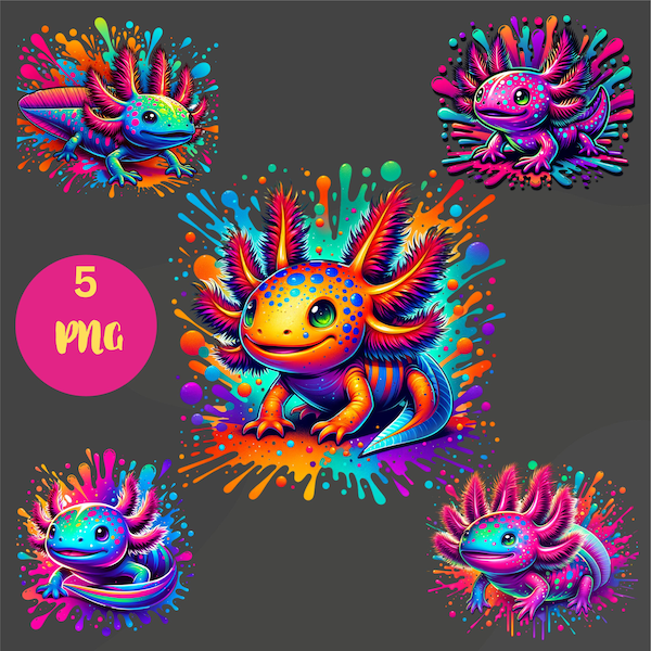 Axolotl Clipart - Etsy