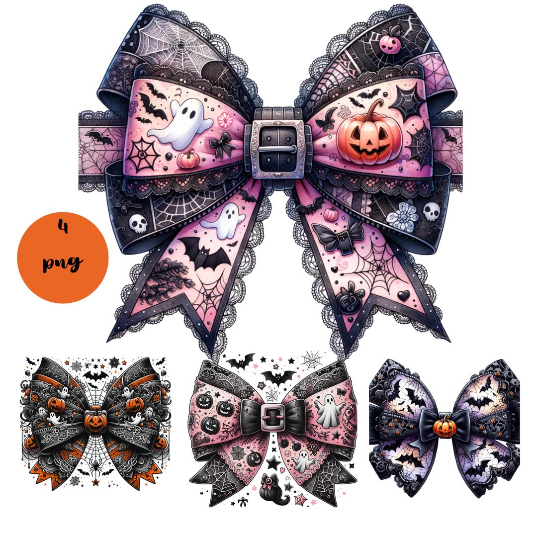 Lace Spooky Bow PNG, Lace Halloween Png, Ghost Png, Coquette Halloween ...