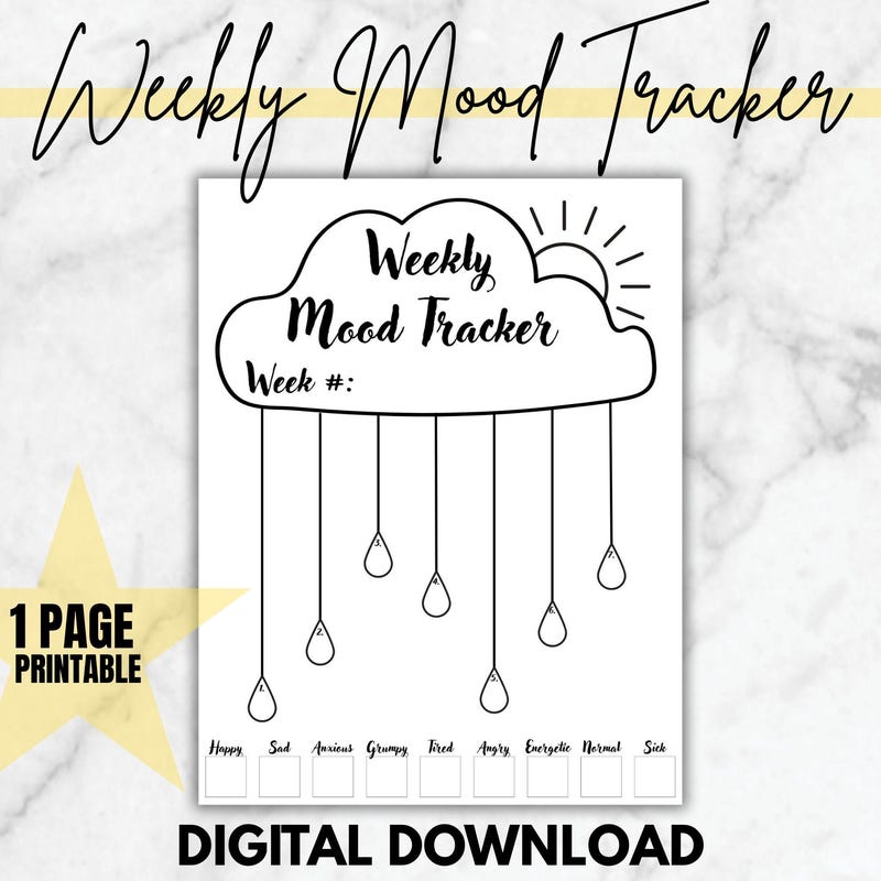 Weekly Mood Tracker - Etsy