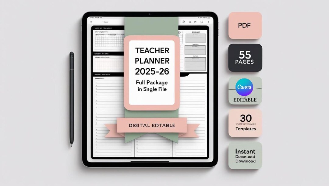 2025-2026 Teacher Planner Bundle: Printable Digital Lesson Organizer ...