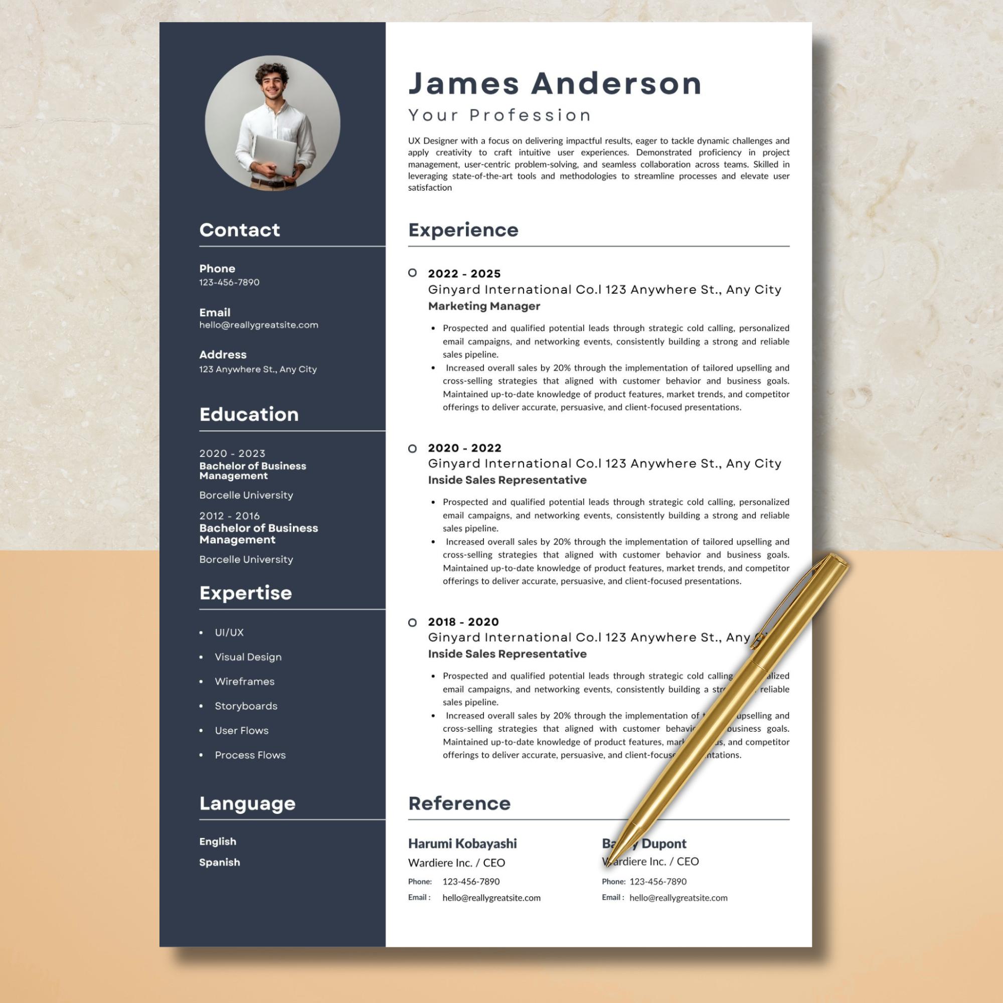 Teacher Resume Template | Education CV Professional Word Canva | School ...