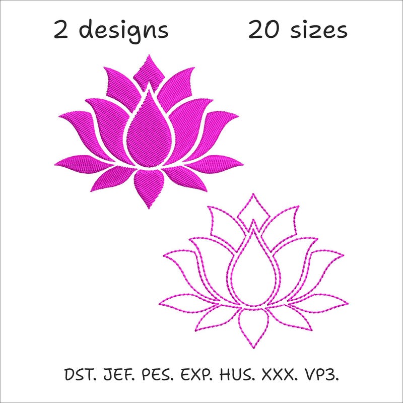 Lotus Dst Embroidery File - Etsy