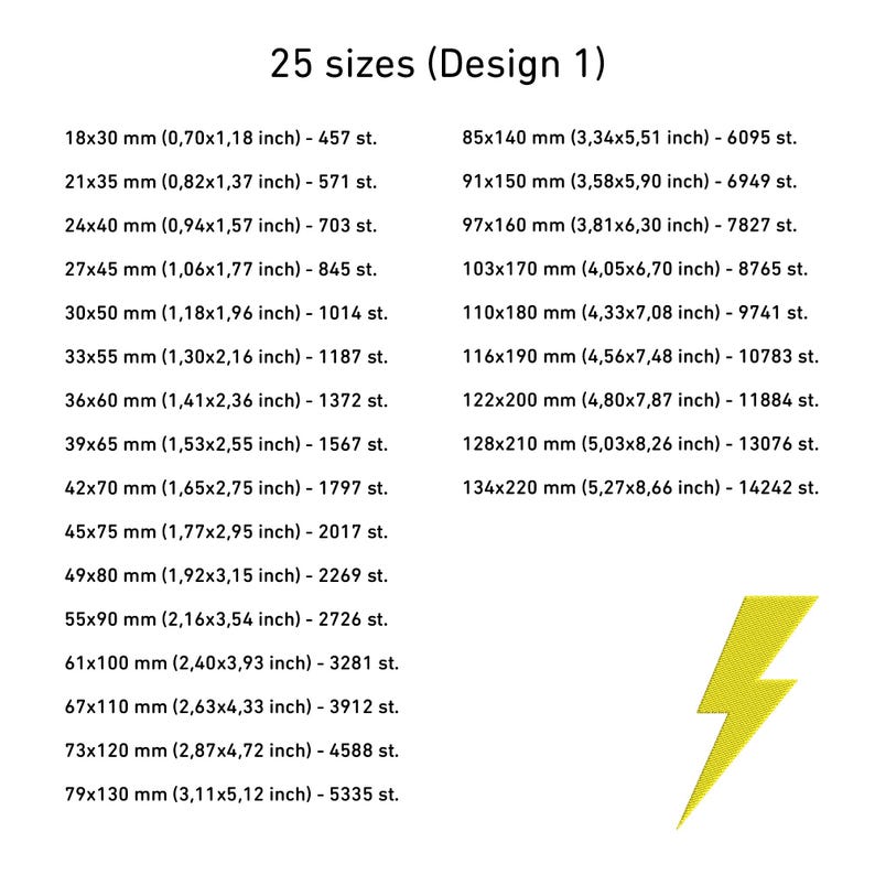 Lightning Bolt Embroidery Design, Thunder Icon Embroidery Pattern ...