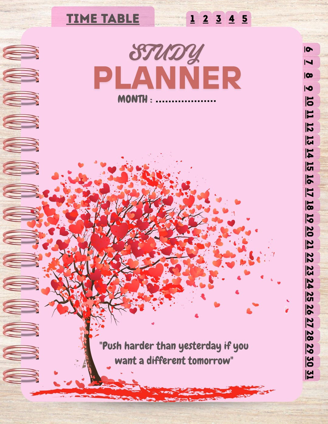 One-month Study Planner | 31-day Hyperlinked Digital Planner | Student ...