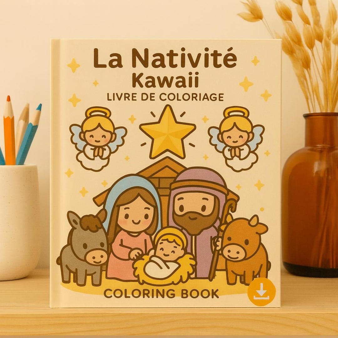 Kawaii Christmas Nativity Coloring Pages PDF 58 Pages | Nativity Scene ...