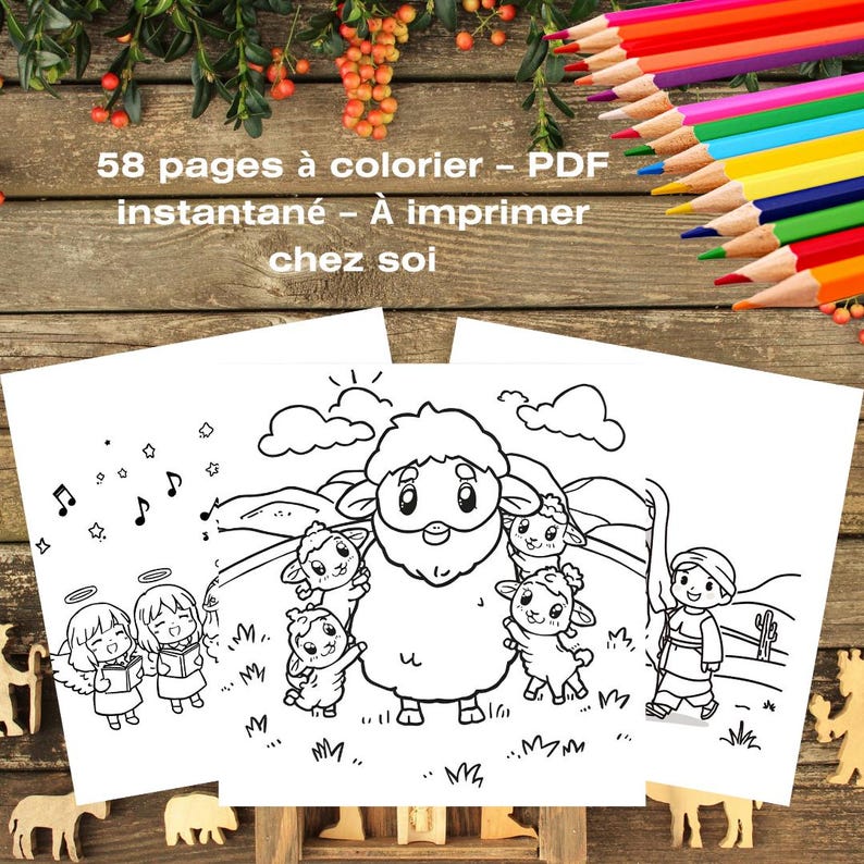 Kawaii Christmas Nativity Coloring Pages PDF 58 Pages | Nativity Scene ...