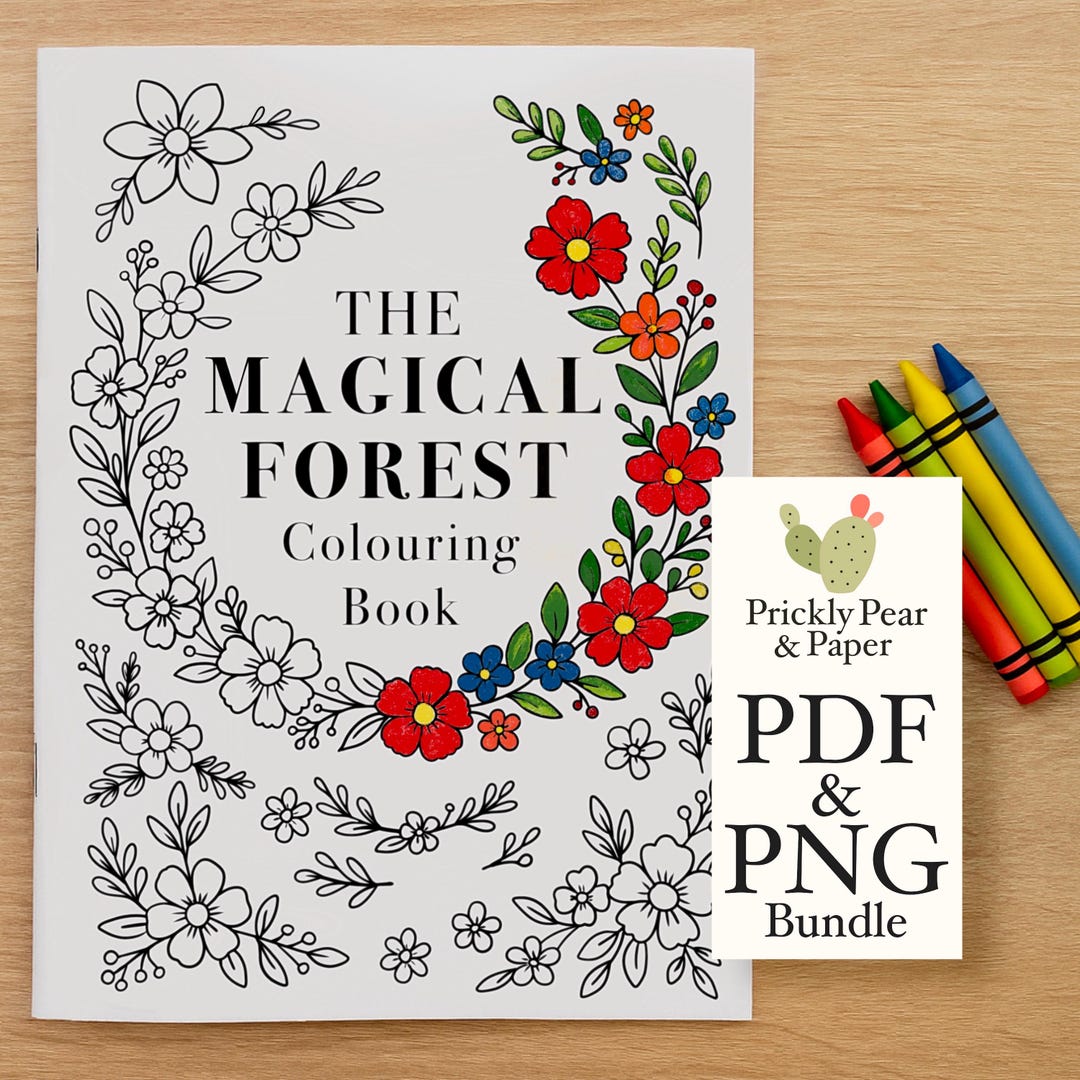 Magical Forest Colouring Book PDF&PNG Bundle - Etsy