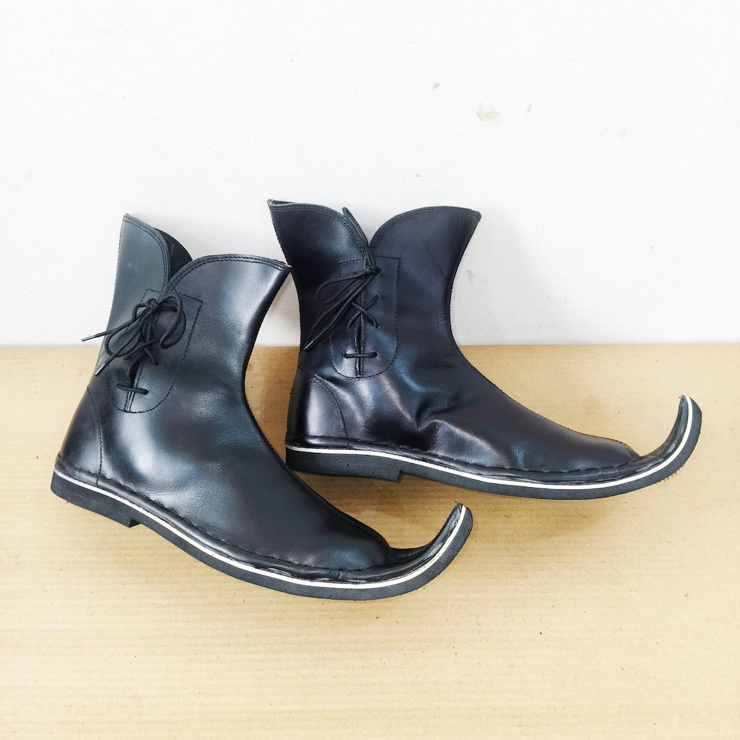 Poulaines Boots, Medieval Ankle Leather Shoes, Vikings Gothic ...