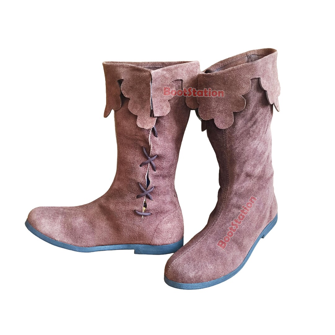 Medieval Elf Boots Handcrafted Jester Style Boot Side Laced Shoes ...