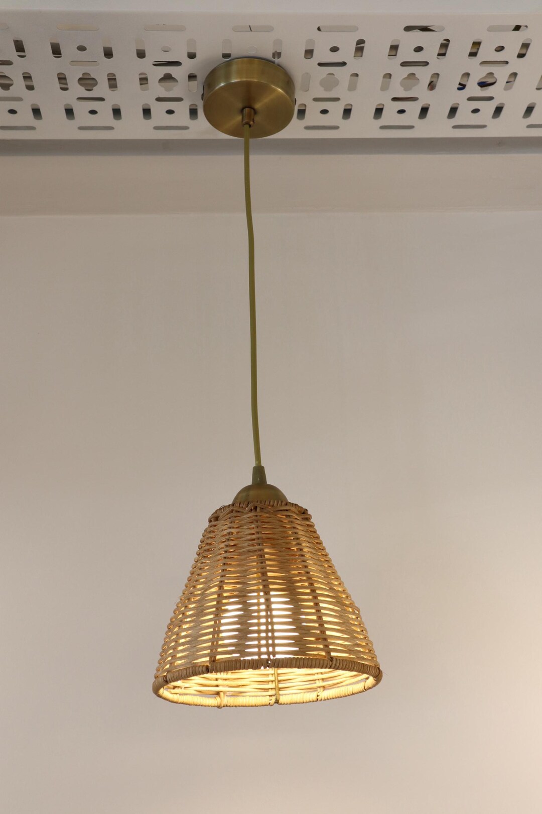 Handmade Rattan Pendant Light – Boho Wicker Ceiling Lamp – Natural ...