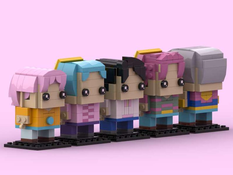 Kpop Demon Hunters Inspired Custom LEGO® Brickheadz™ Kit With Jinu, Abby, Romance, Mystery, and ...