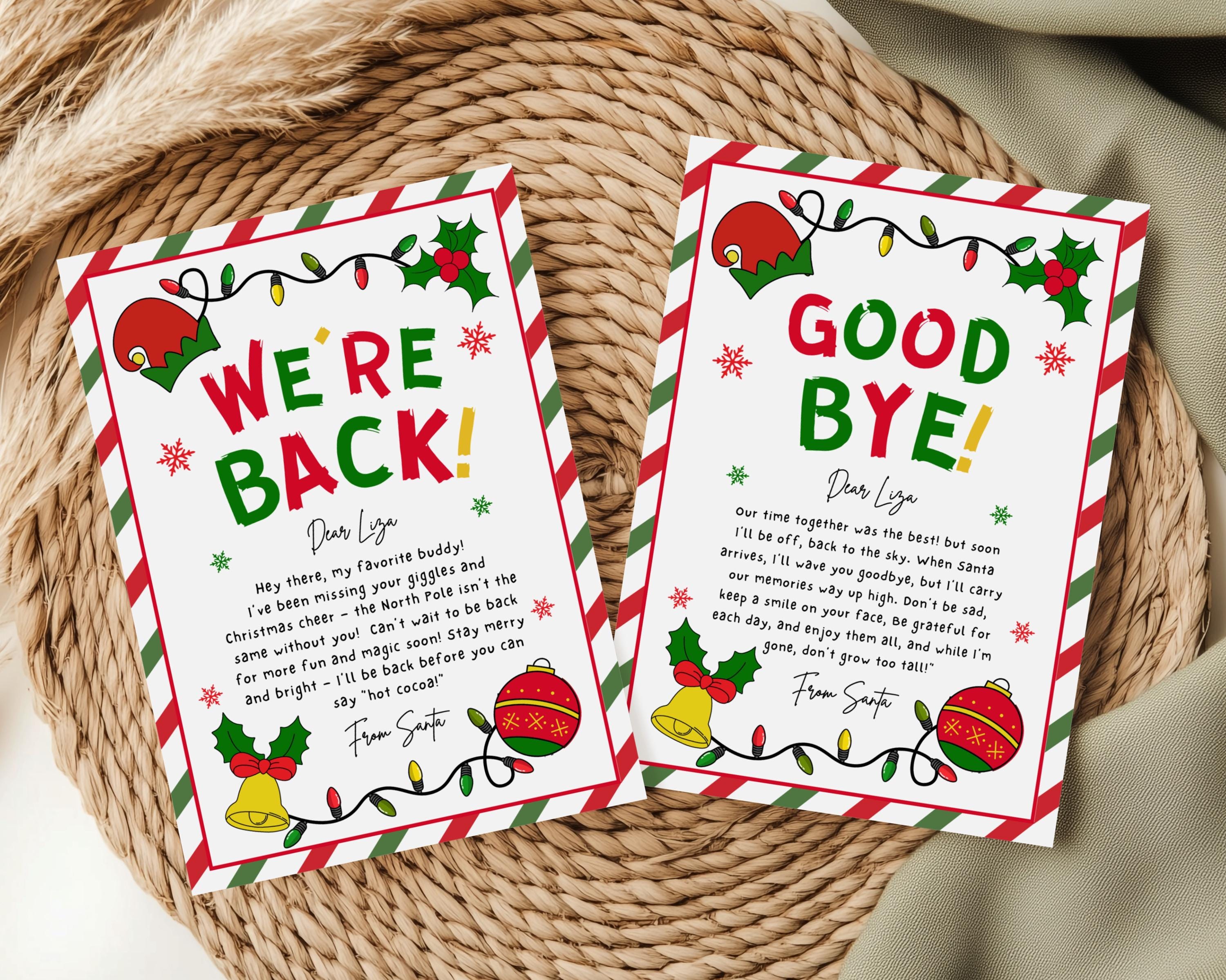Elf Arrival & Goodbye Letter Bundle | Printable Elf Letter Kit ...