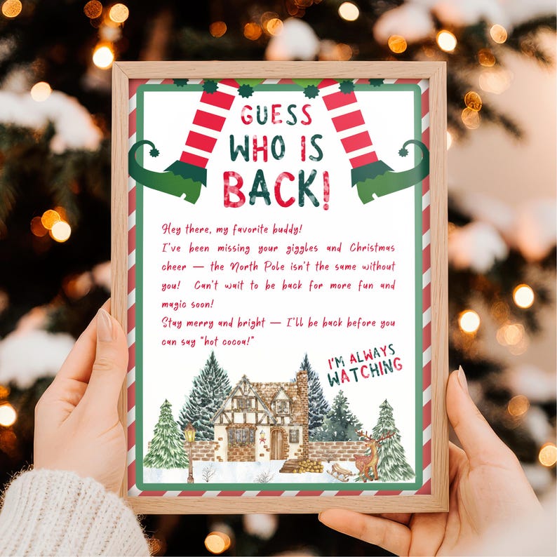 Editable Elf Letter Template | Printable Elf Return Note | Custom Elf ...